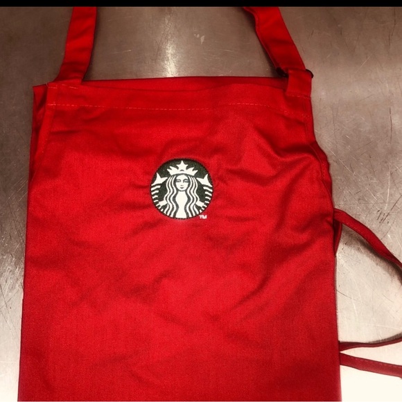 Starbucks | Dining | Rare Starbucks 220 Holiday Red Barista Apron ...